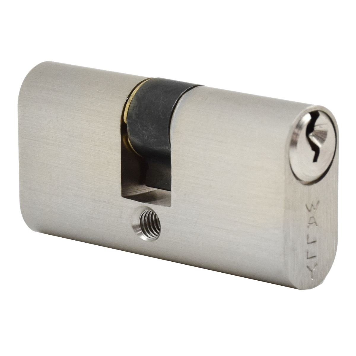 Oval profile cylinder in gray brass